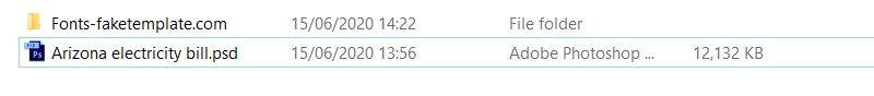 Arizona Utility Bill Psd Template: Arizona Proof of address Psd Template