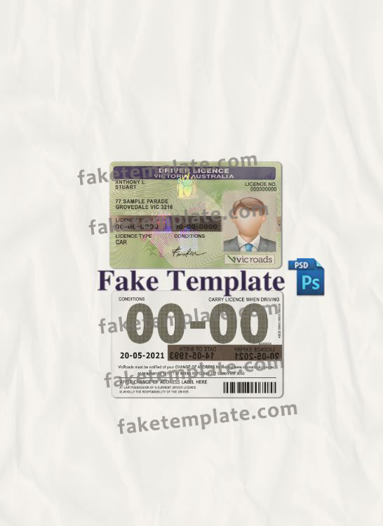 Australian Drivers License Template - Victoria Australia Driver License