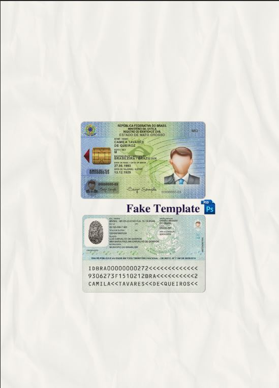 Brazil ID Card Template Psd - High quality - Fake Template