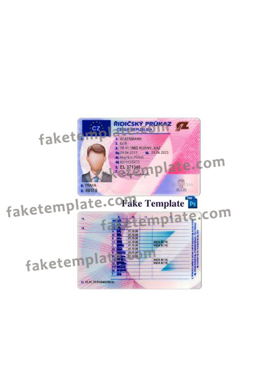 Czech Republic Driver License Template - Fake Template