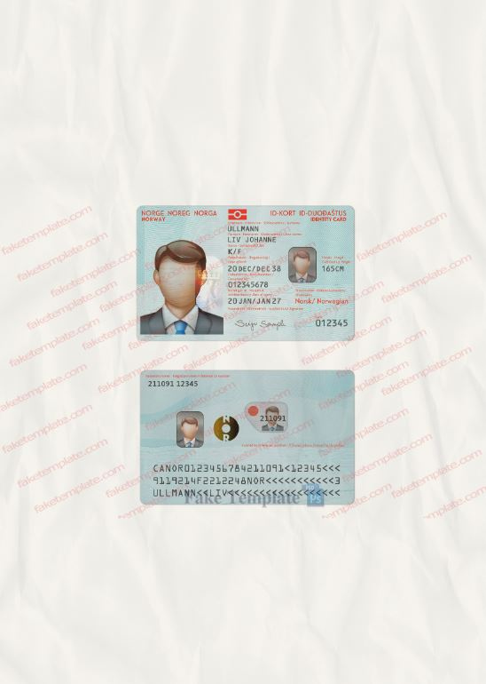 Norway ID Card Template Psd - Fake ID Card Norway - Fake Template