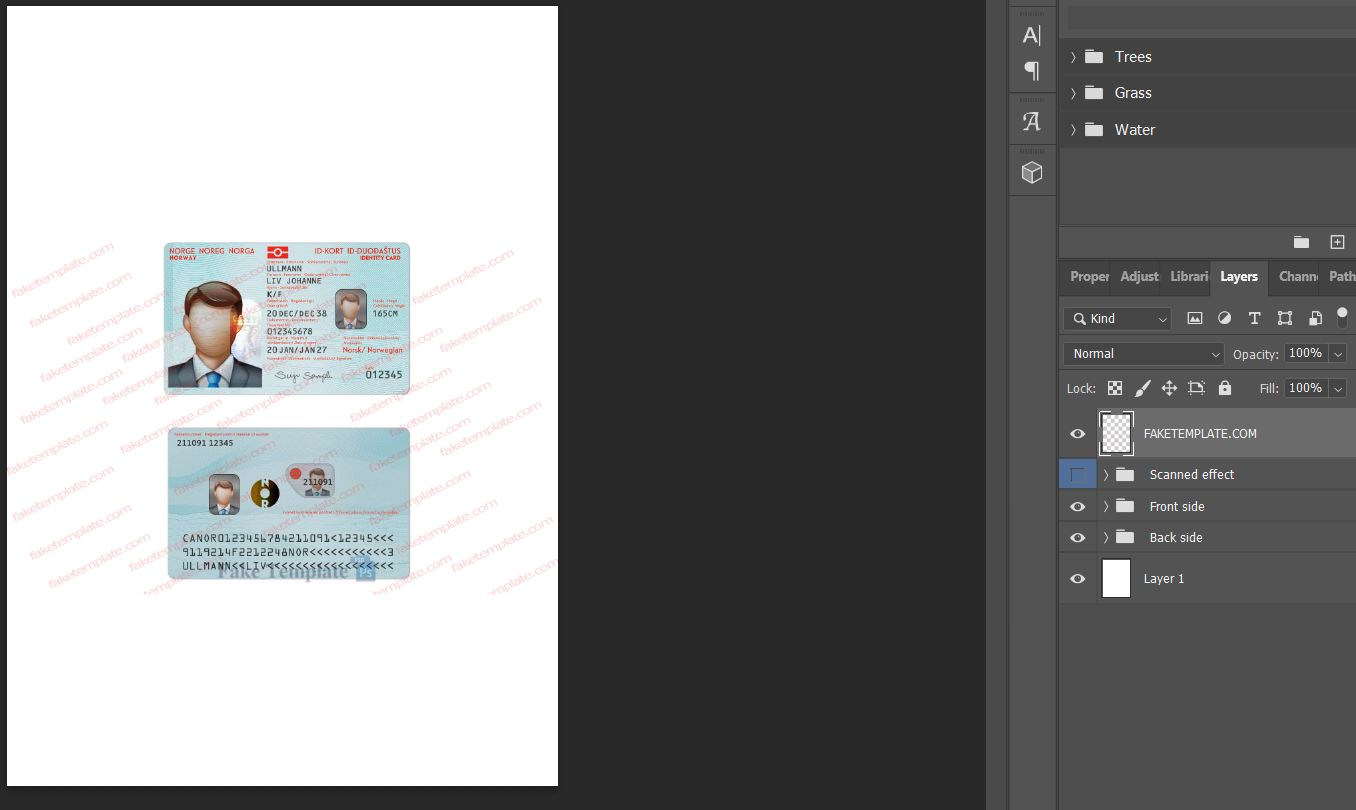Norway ID Card Template Psd - Fake ID Card Norway - Fake Template