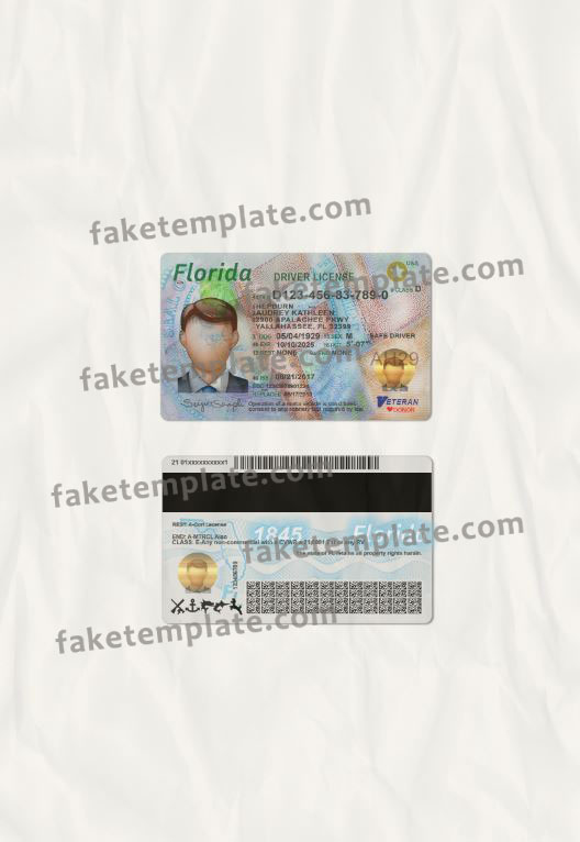 Florida Drivers License Template V1 - FL Drivers License Template