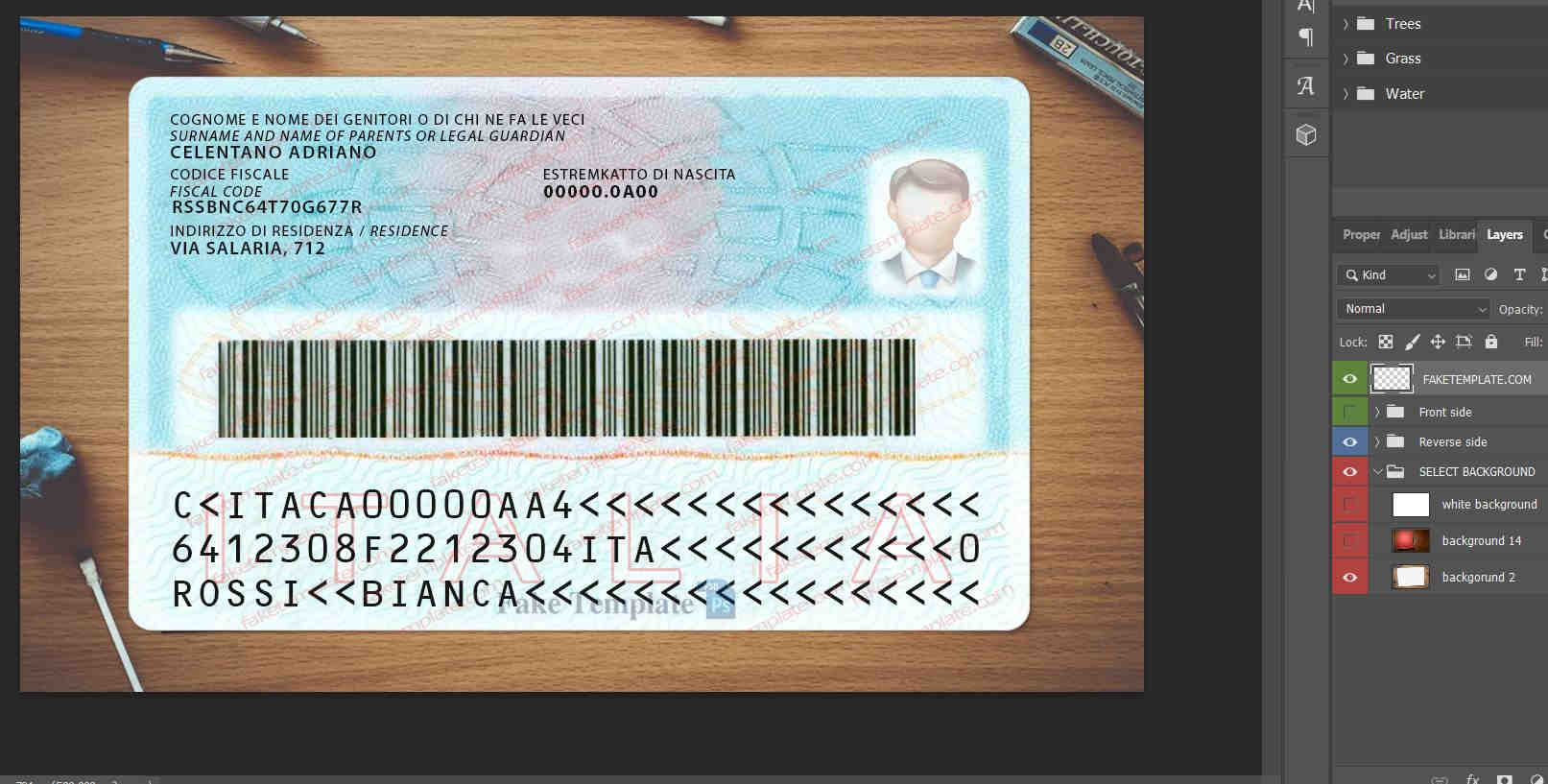 Italy ID Card Template Psd - Fake Italian ID Card