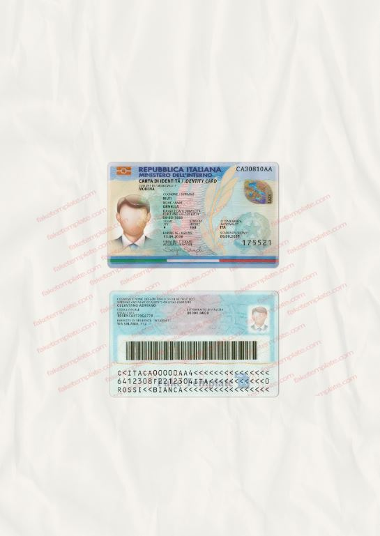 Italy ID Card Template Psd - Fake Italian ID Card