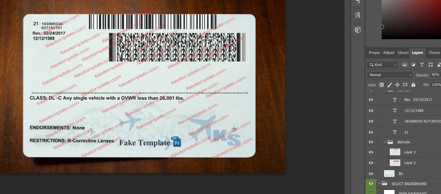 Kansas Drivers License Template - Fake Kansas Drivers License