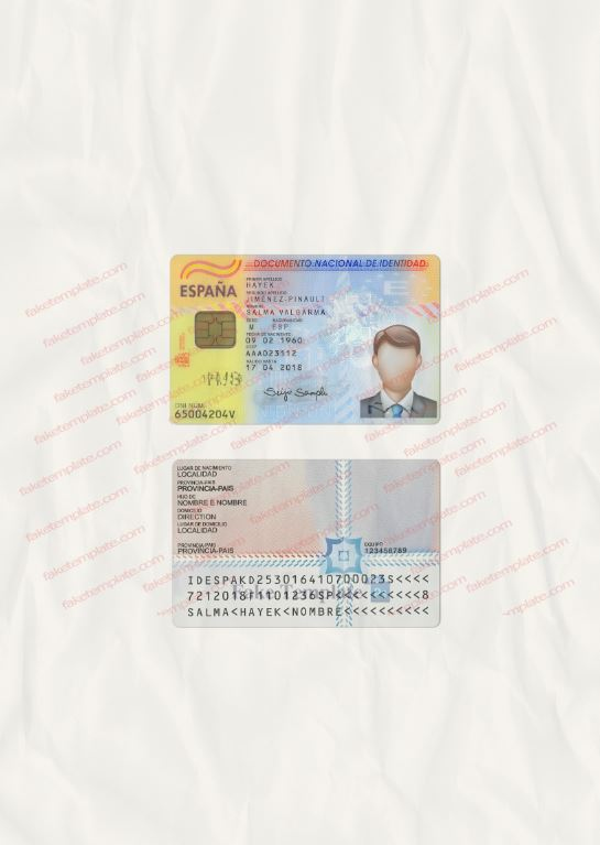 Spanish ID Card Template - Spain ID Card Psd Template V2