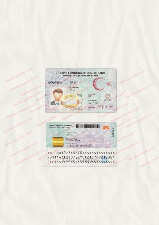 Turkey ID Card Template Psd - Turkish ID Card Template