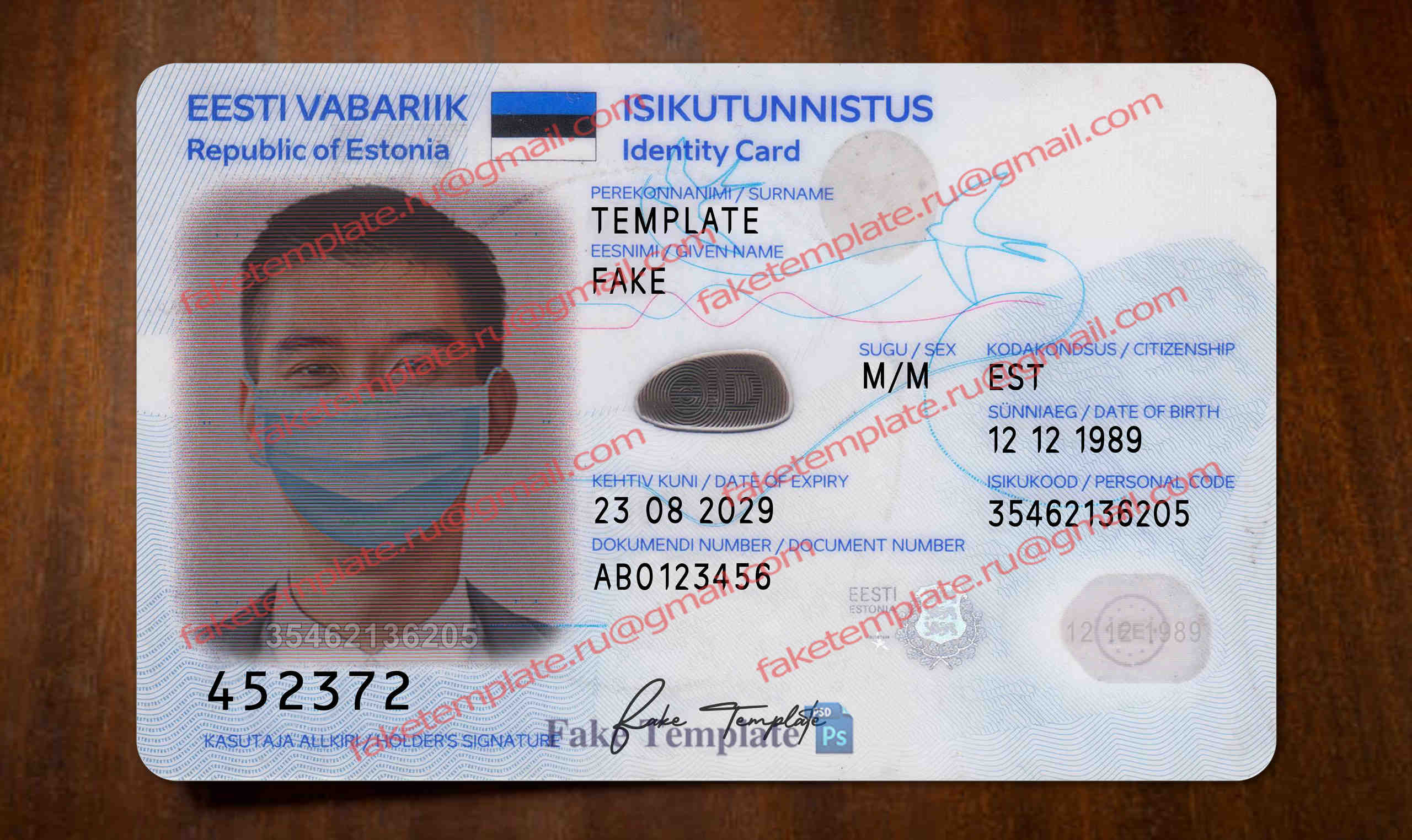 Estonia ID Card Psd Template New V2 - Estonian ID Card