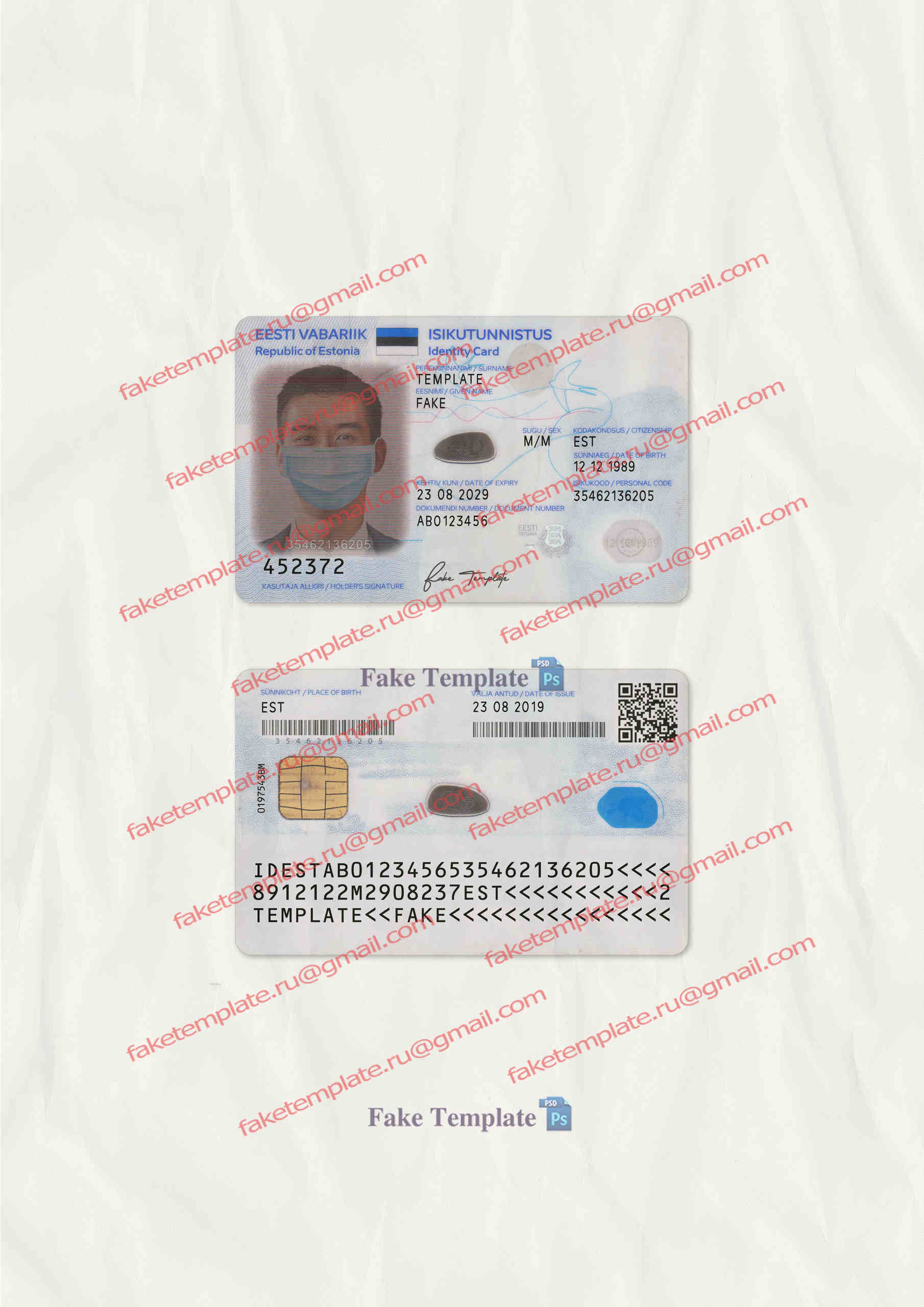 Estonia ID Card Psd Template New V2 - Estonian ID Card