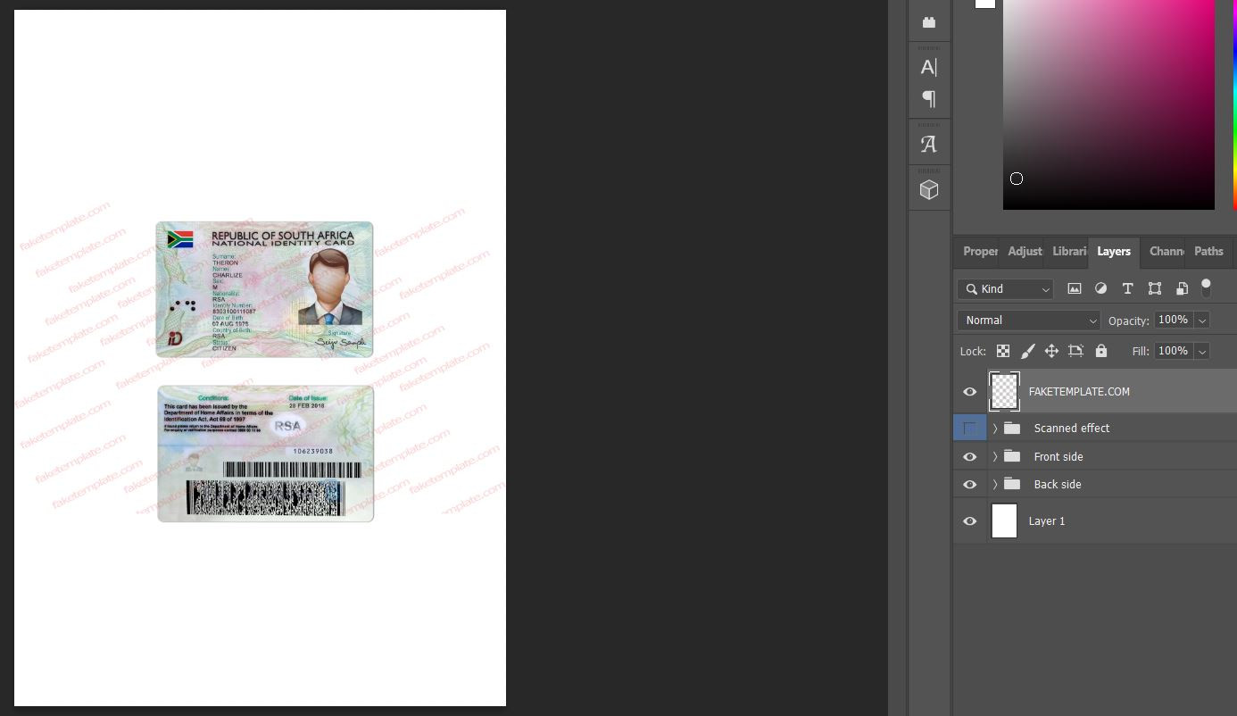 South African ID Card Template - ID Card In South Africa - Fake Template