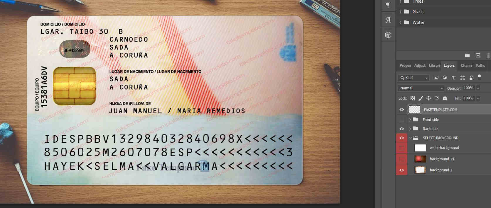 Spain ID Card Template Psd V1 - Fake Spanish ID Card - High quality