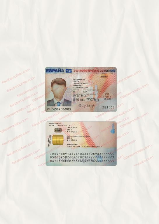 Spain ID Card Template Psd V1 - Fake Spanish ID Card - High quality