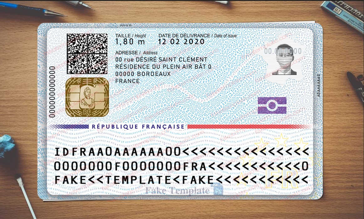 French ID Card Template Psd New - Fake French ID Card