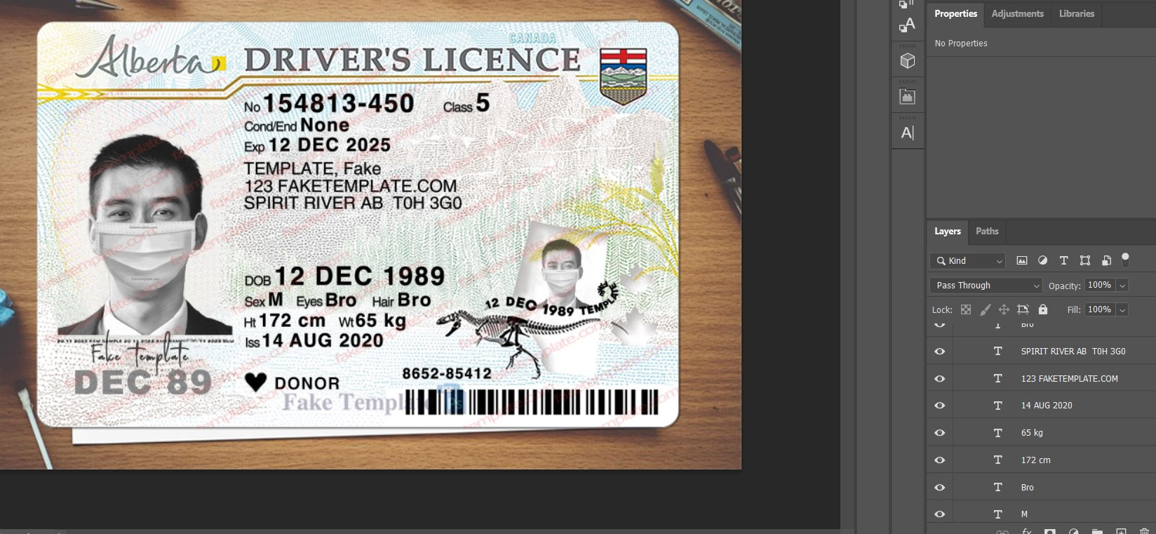 Alberta Drivers License Template - Blank Alberta Drivers License
