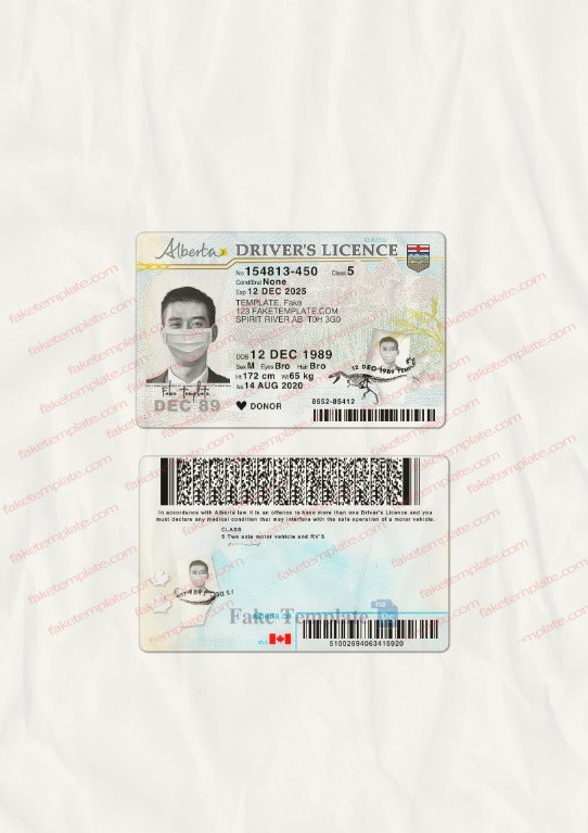 Alberta Drivers License Template - Blank Alberta Drivers License