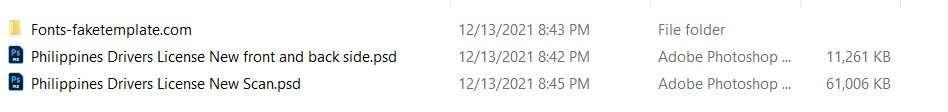Philippines Drivers License Template - Fake Template